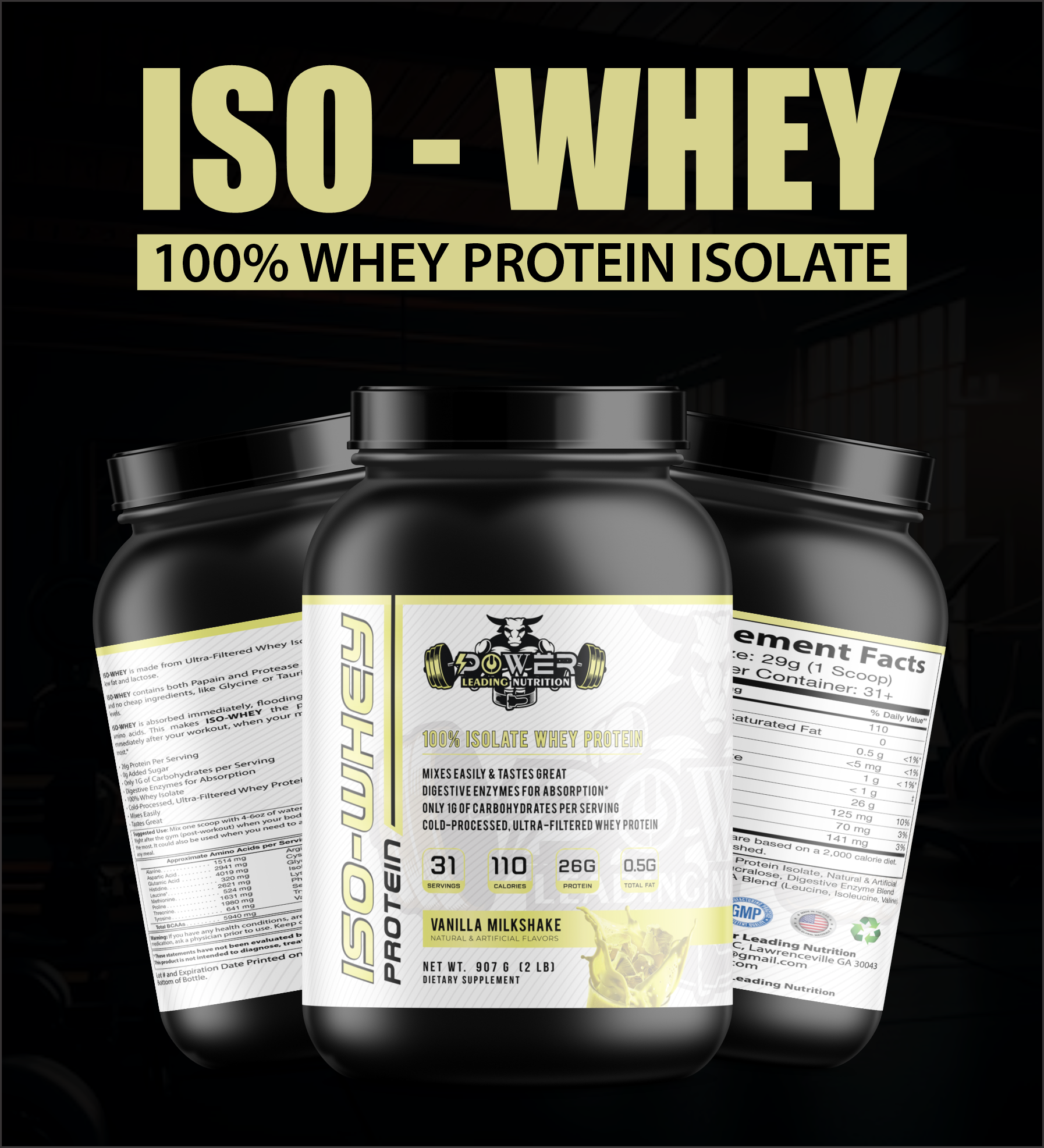 ISO - WHEY (Vanilla Milkshake) – Power Leading Nutrition