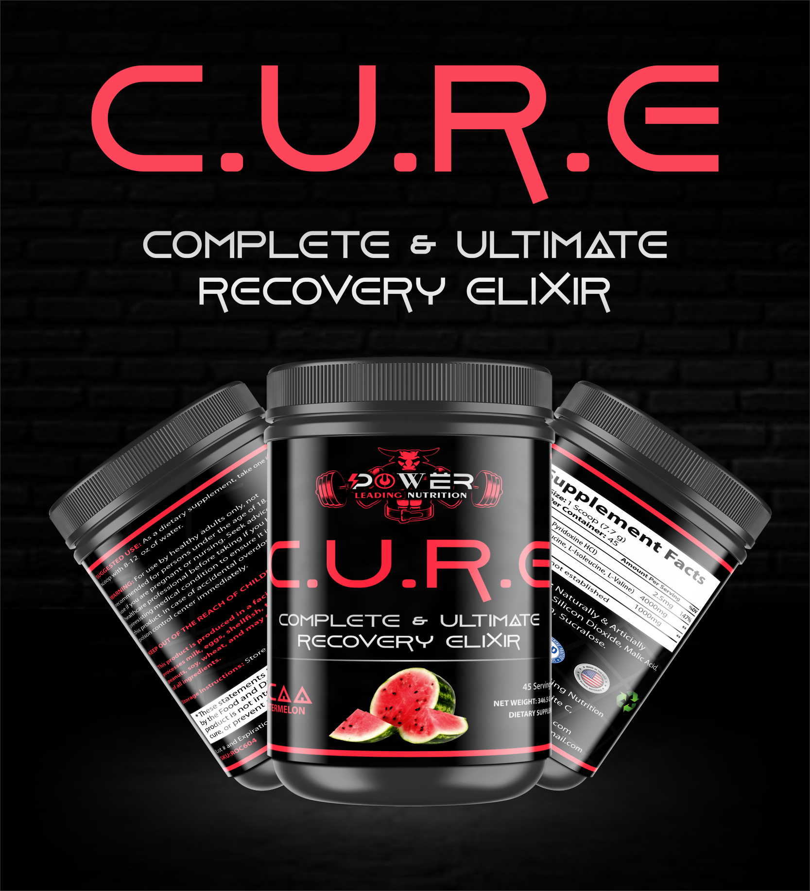 CURE Complete & Ultimate Recovery elixir(Watermelon) – Power Leading ...